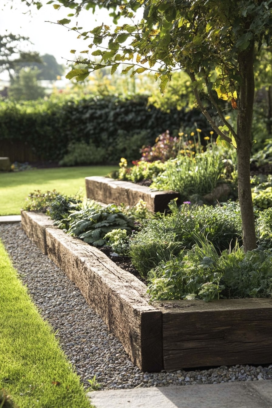 20 Garden Borders with Sleepers Ideas